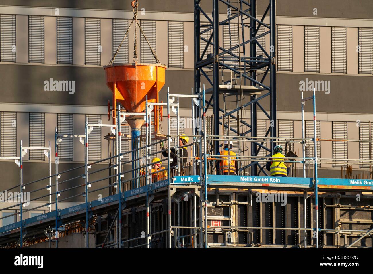 Construction site, new building, concrete work on one floor Stock Photo ...