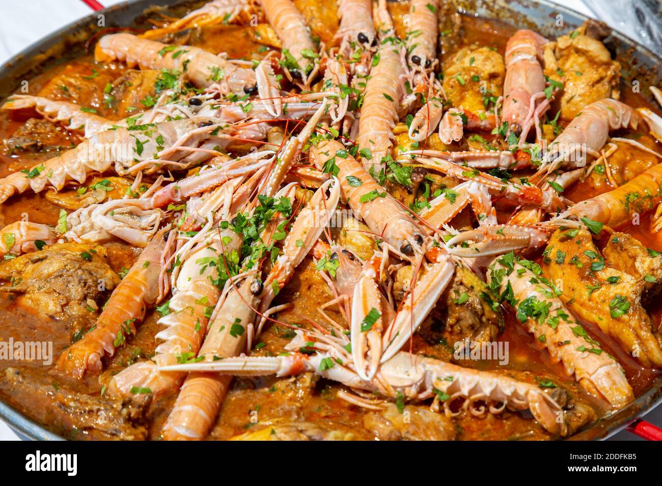 Traditional spanish crab food, meat and seafood. Dublin Bay prawn ...