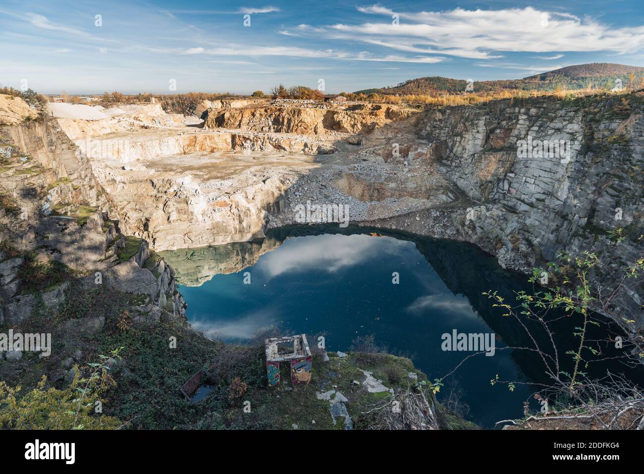 Aerial view on the old quarry Kantyna in Poland Stock Photo - Alamy