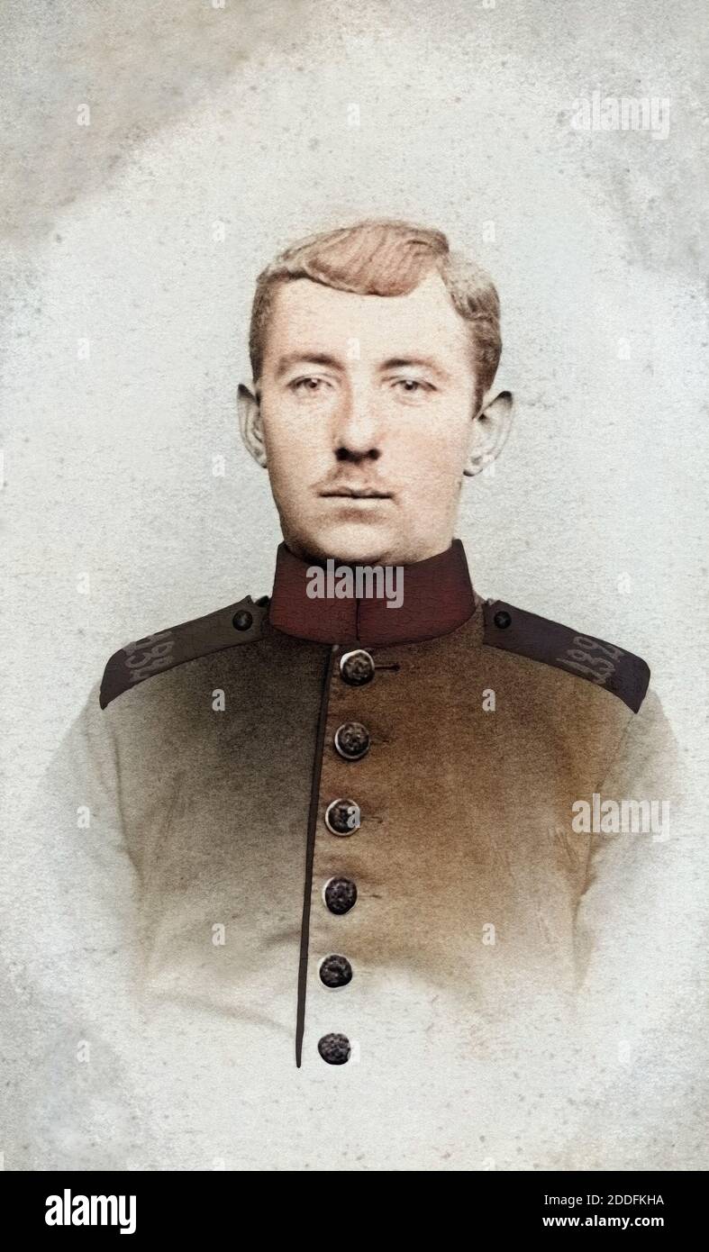 Porträt eines Mannes in Uniform, Deutschland 1900er Jahre. Portrait of ...