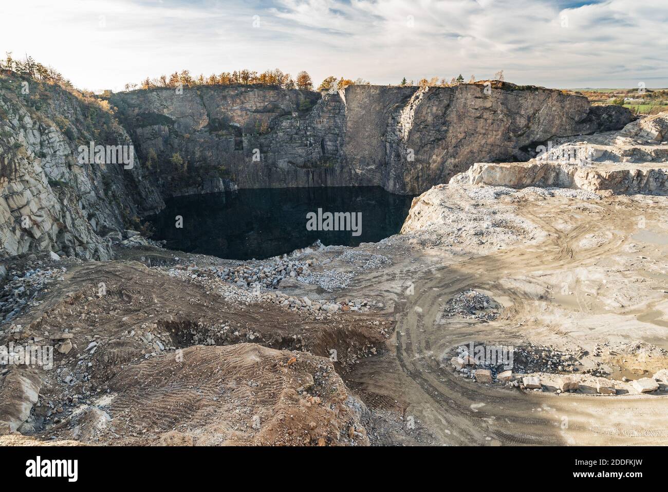 Aerial view on the old quarry Kantyna in Poland Stock Photo - Alamy