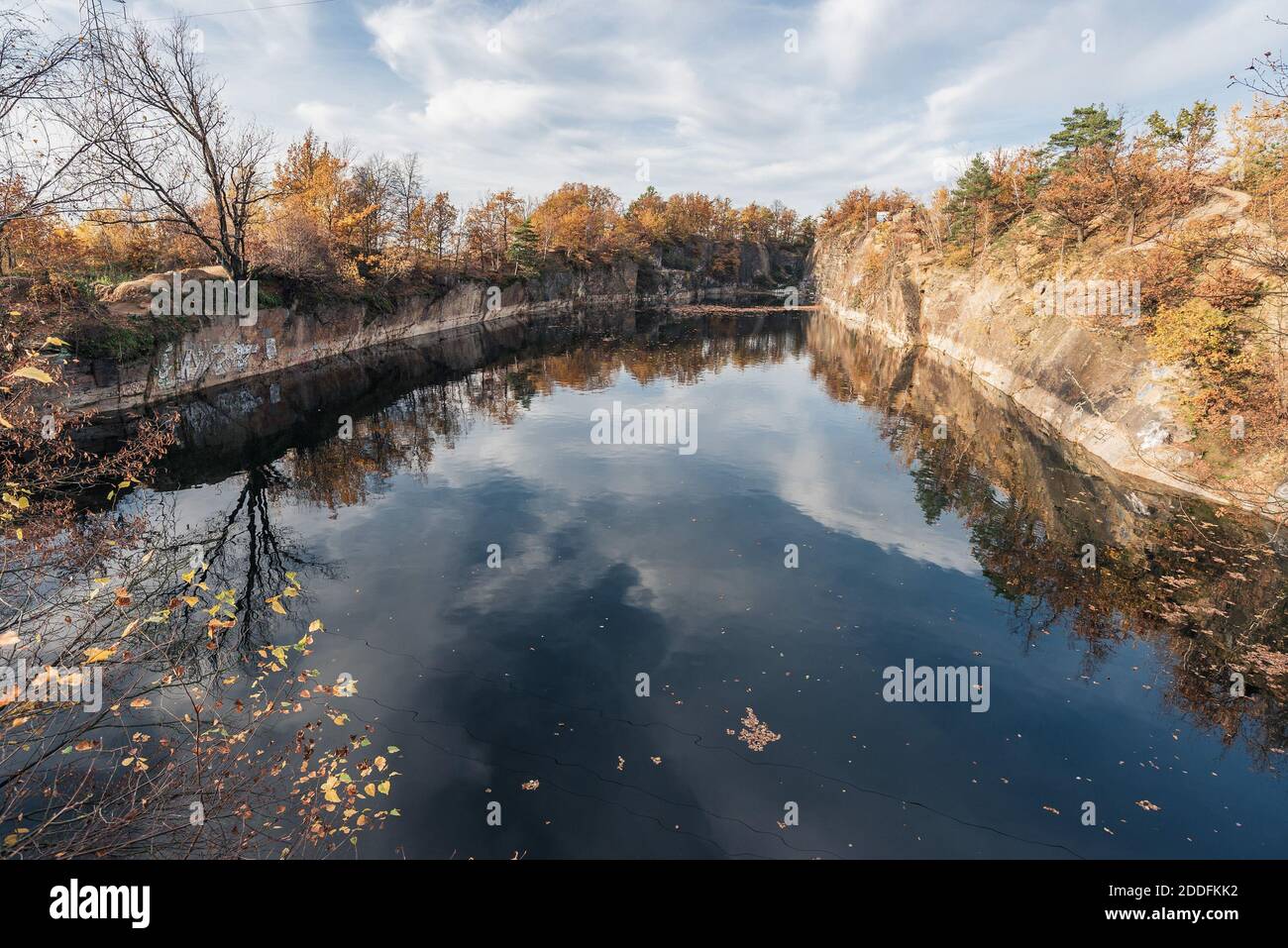 Aerial industrial quarry in autumn hi-res stock photography and images ...