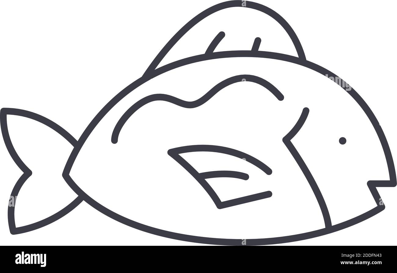 Fish icon, linear isolated illustration, thin line vector, web design ...