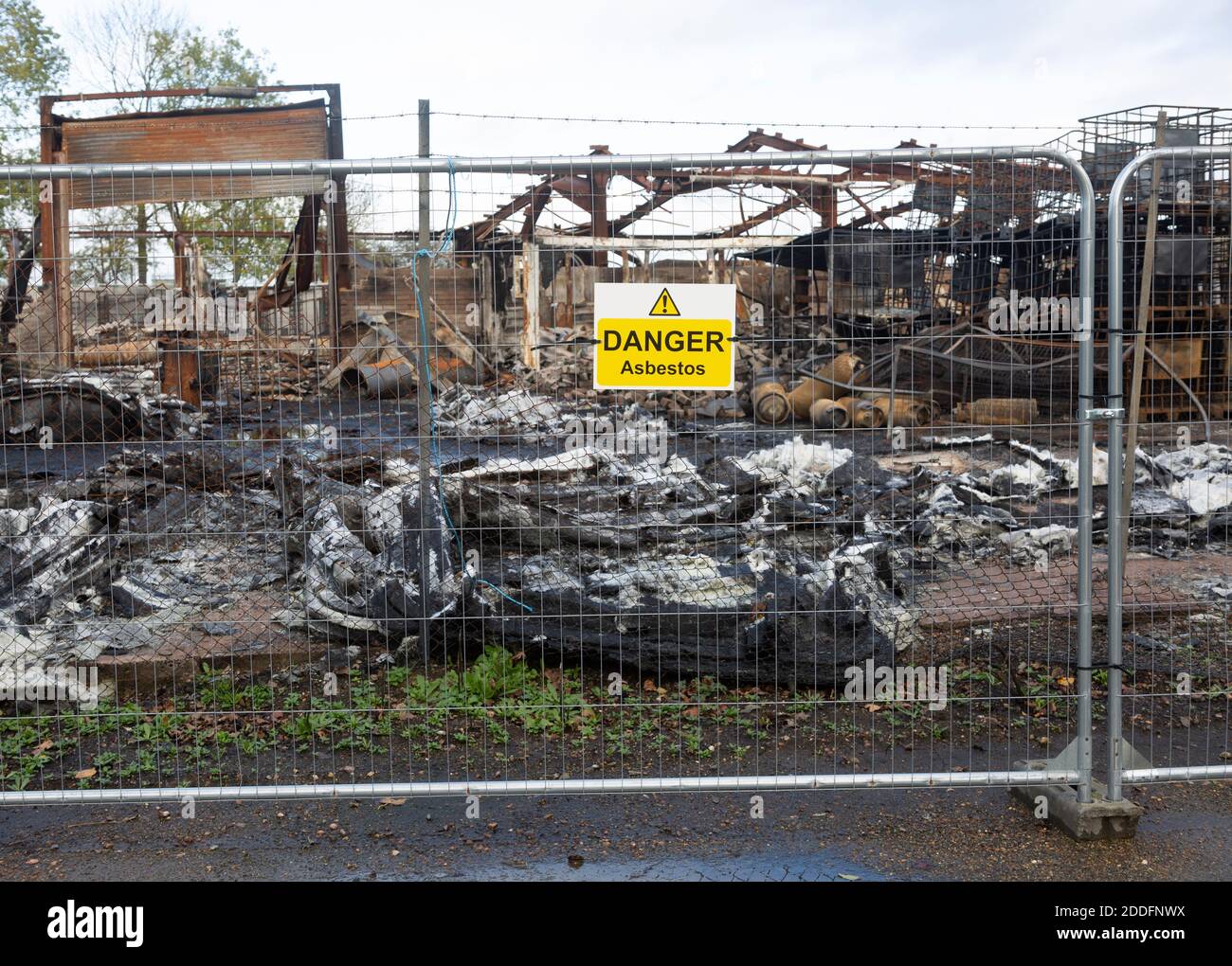 Industrial building destroyed by fire, Hatcher Components Ltd, Parham ...