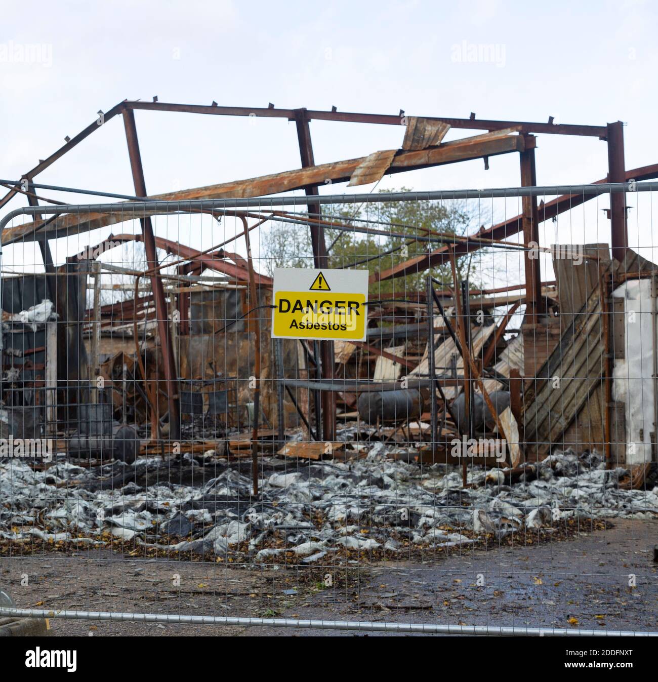Industrial building destroyed by fire, Hatcher Components Ltd, Parham ...