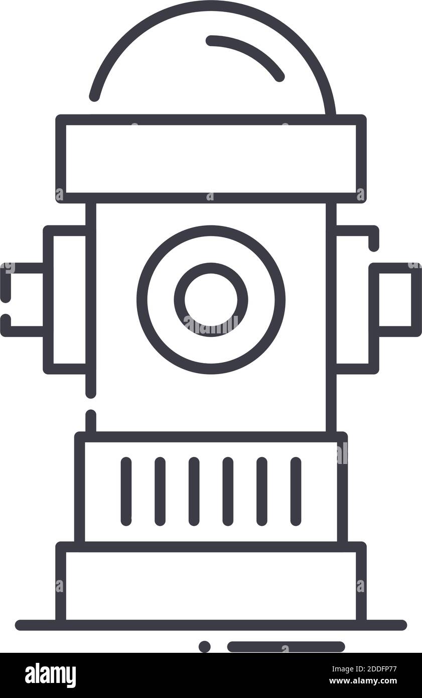 Fire hydrant icon, linear isolated illustration, thin line vector, web ...