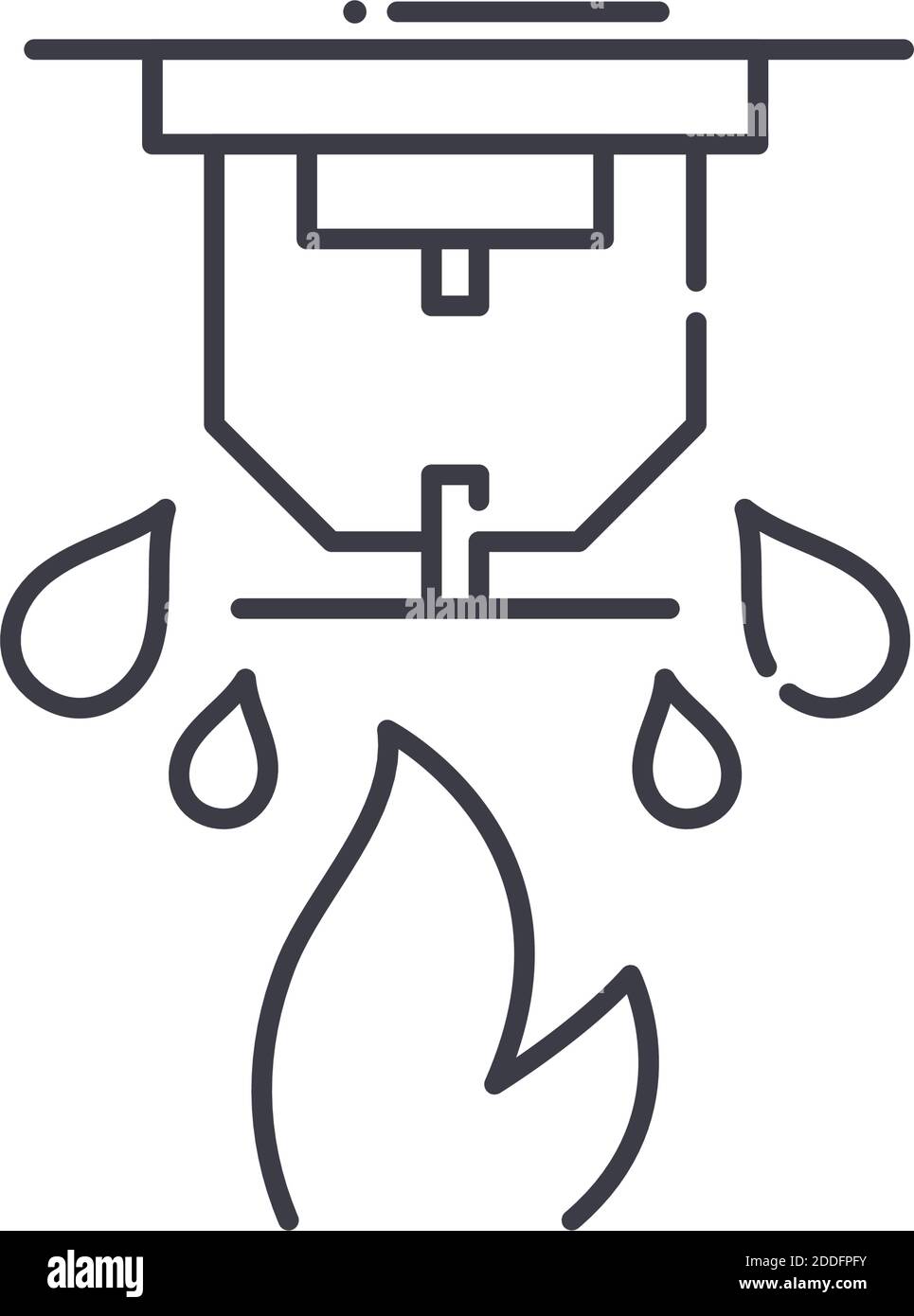 Firefighting icon, linear isolated illustration, thin line vector, web ...