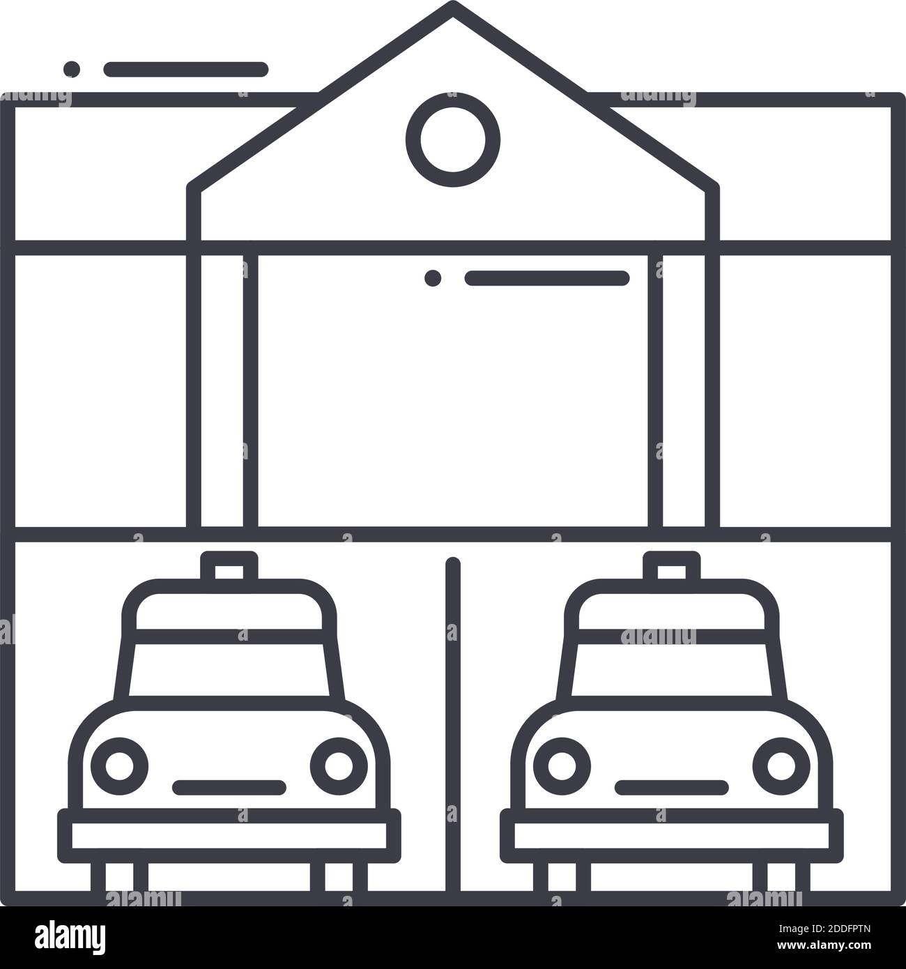 Fire station icon, linear isolated illustration, thin line vector, web design sign, outline ...