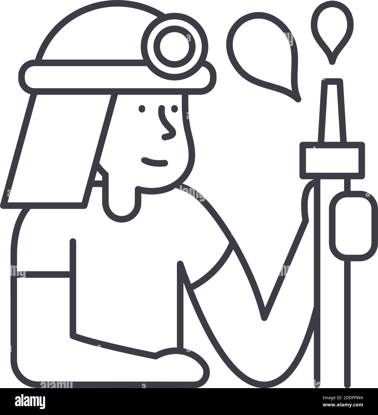 Firefighter icon, linear isolated illustration, thin line vector, web ...