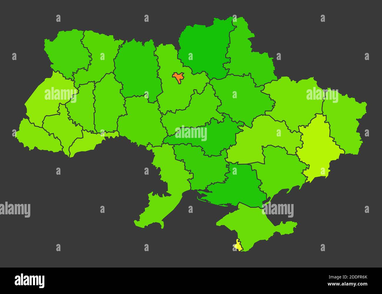 Ukraine population heat map as color density illustration Stock Photo ...