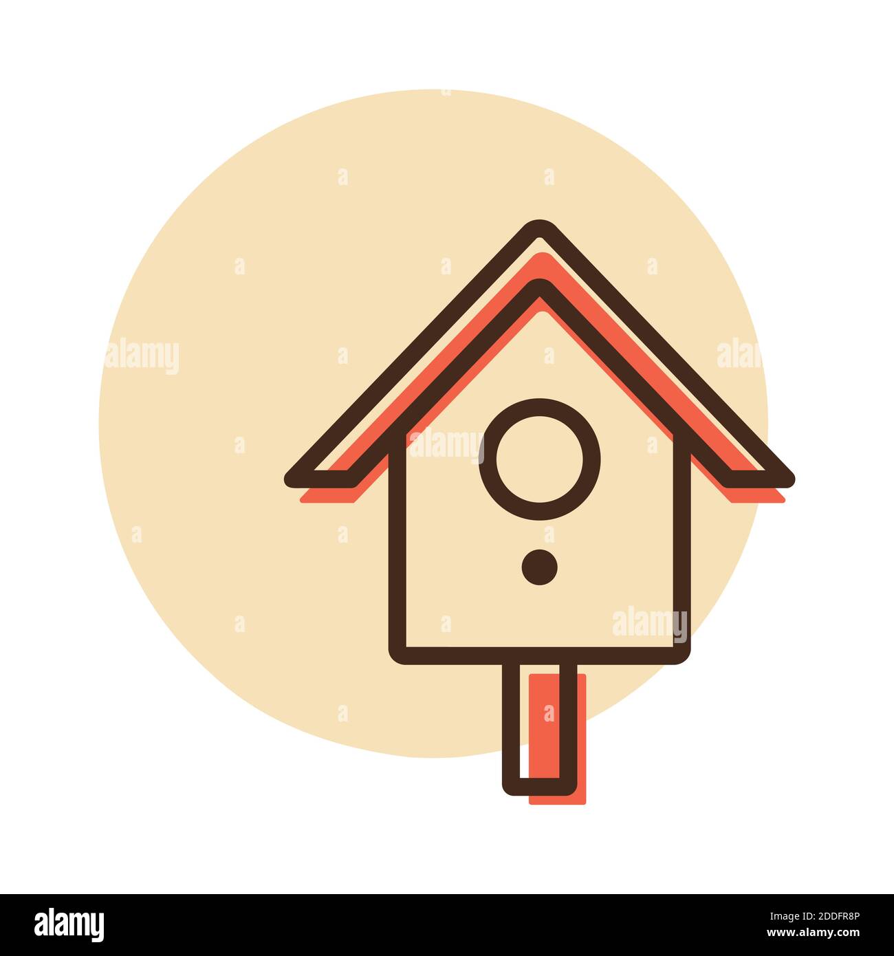 Nesting box or birds house vector icon. Graph symbol for pet and ...