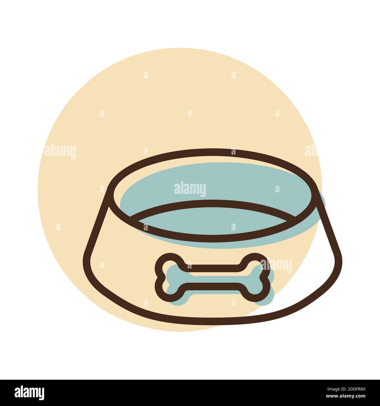 Pet dog bowl vector icon. Pet animal sign. Graph symbol for pet and ...