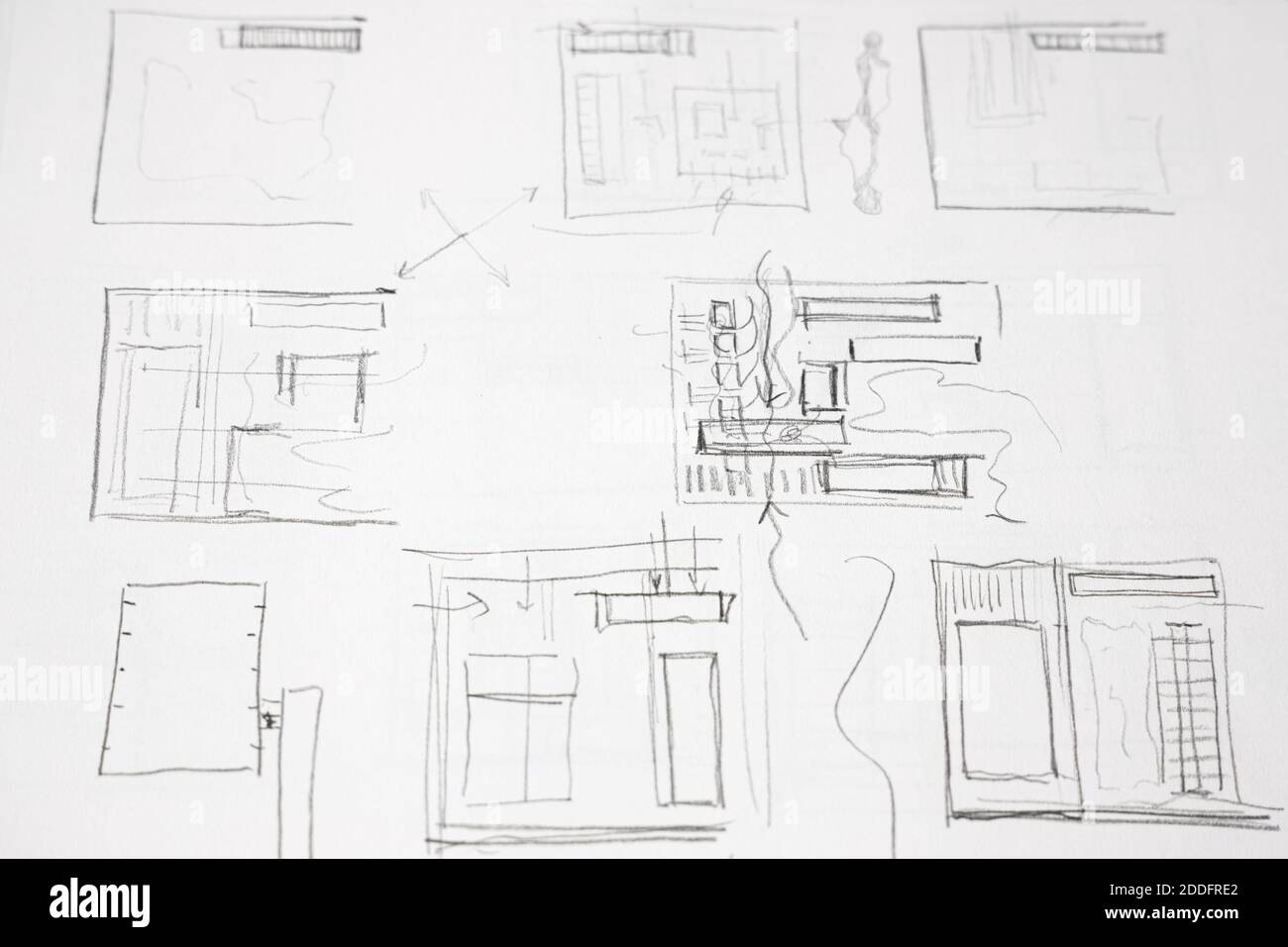 Architecture plan sketches Stock Photo - Alamy