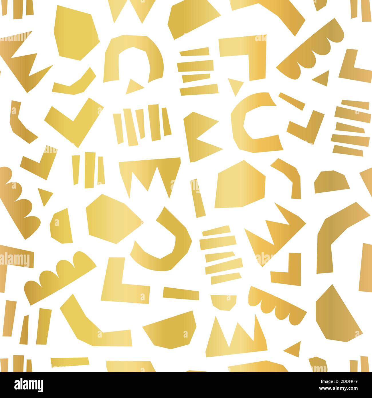 Modern abstract gold foil cut out shapes background. Seamless faux ...