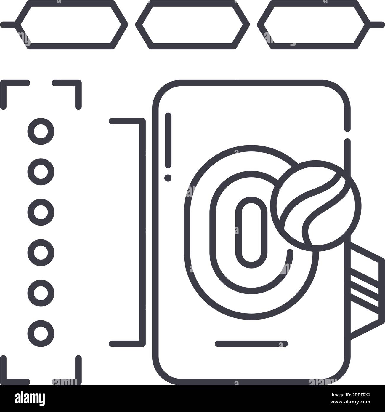 Fingerprint scan icon, linear isolated illustration, thin line vector ...