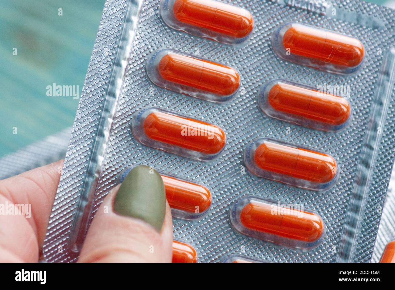 Medicine pills in packs, pills packed in blister pack. Full frame ...