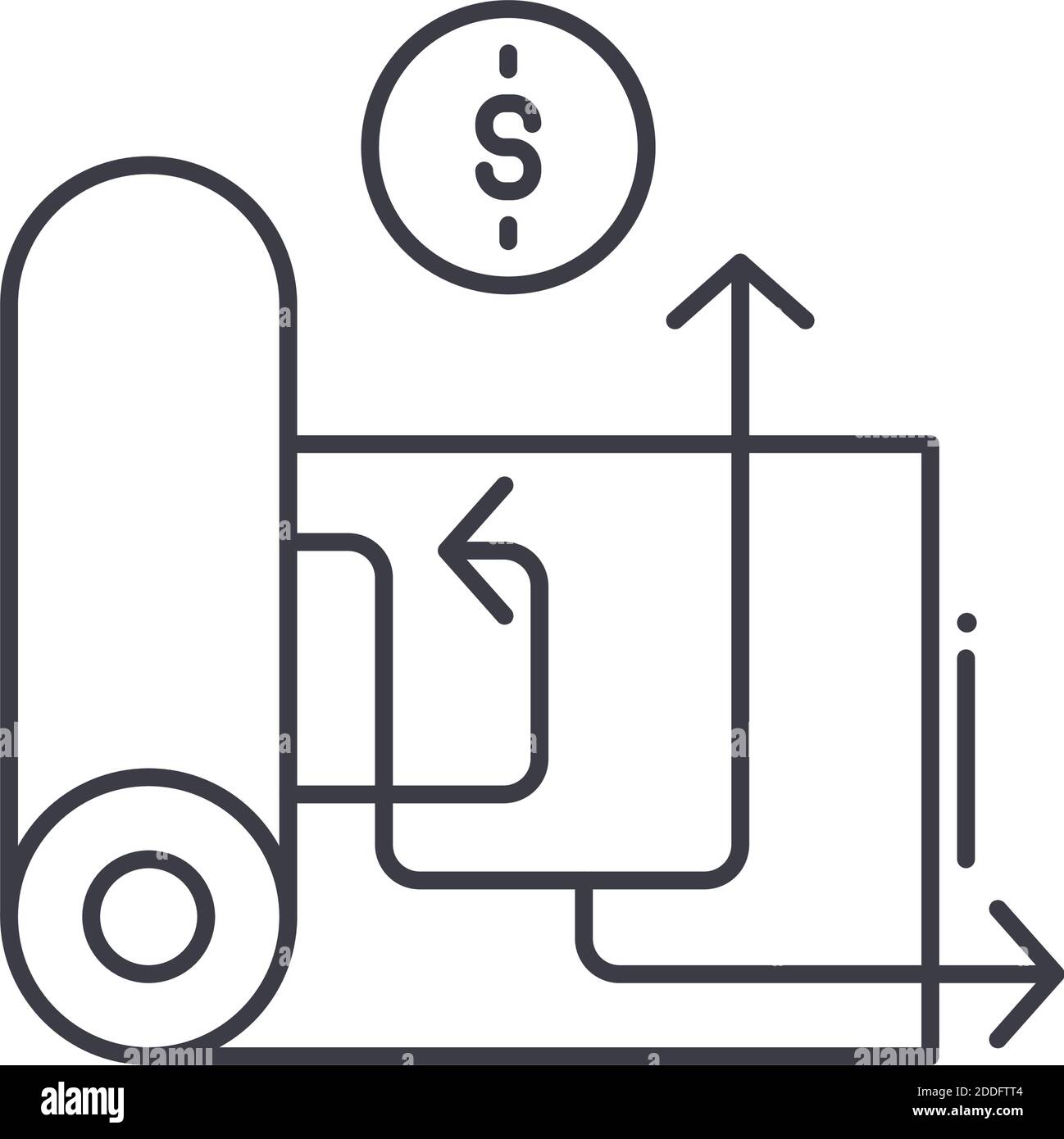 Financial strategy image icon, linear isolated illustration, thin line ...