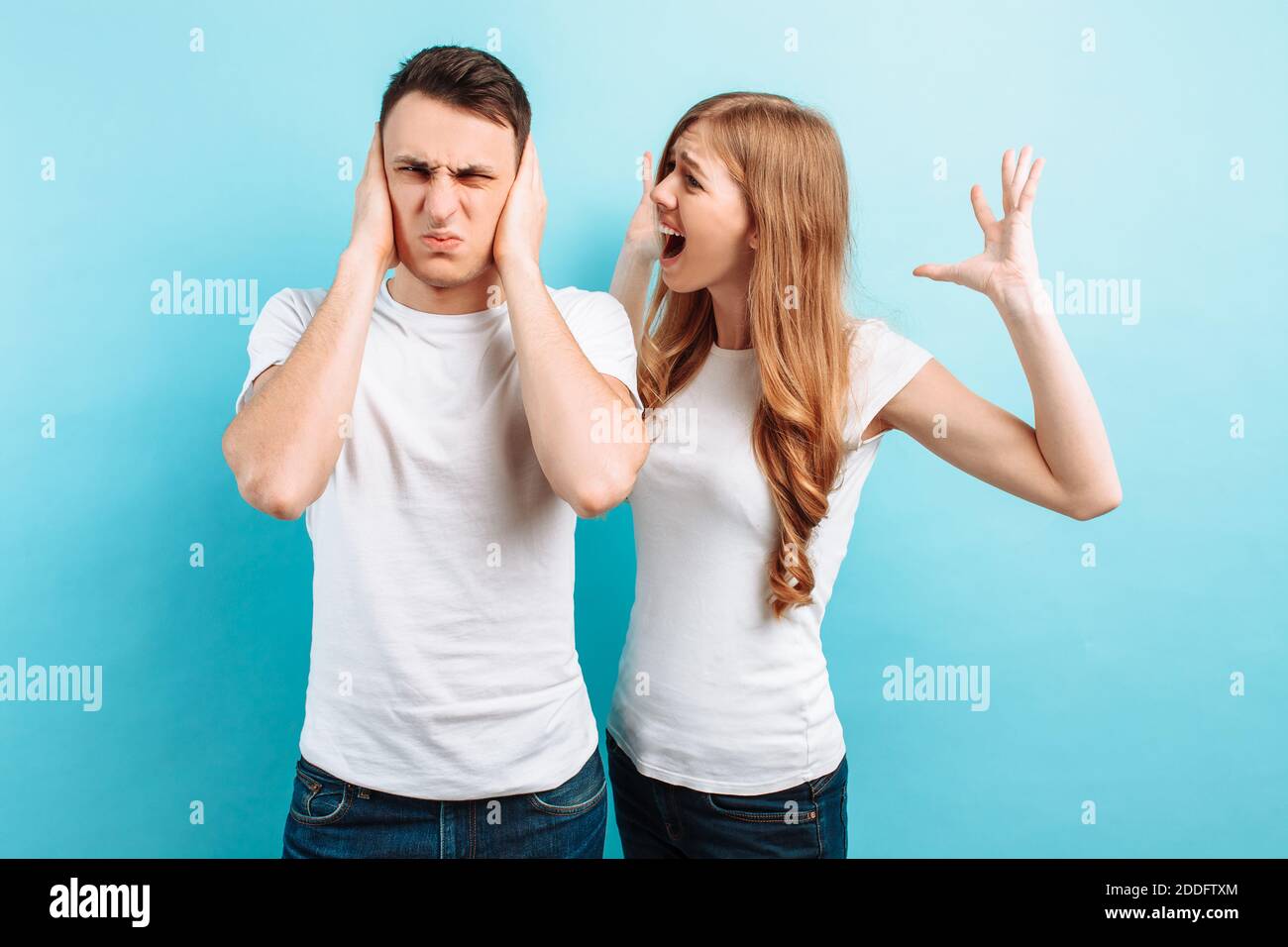 Female friends shouting standing hi-res stock photography and images ...