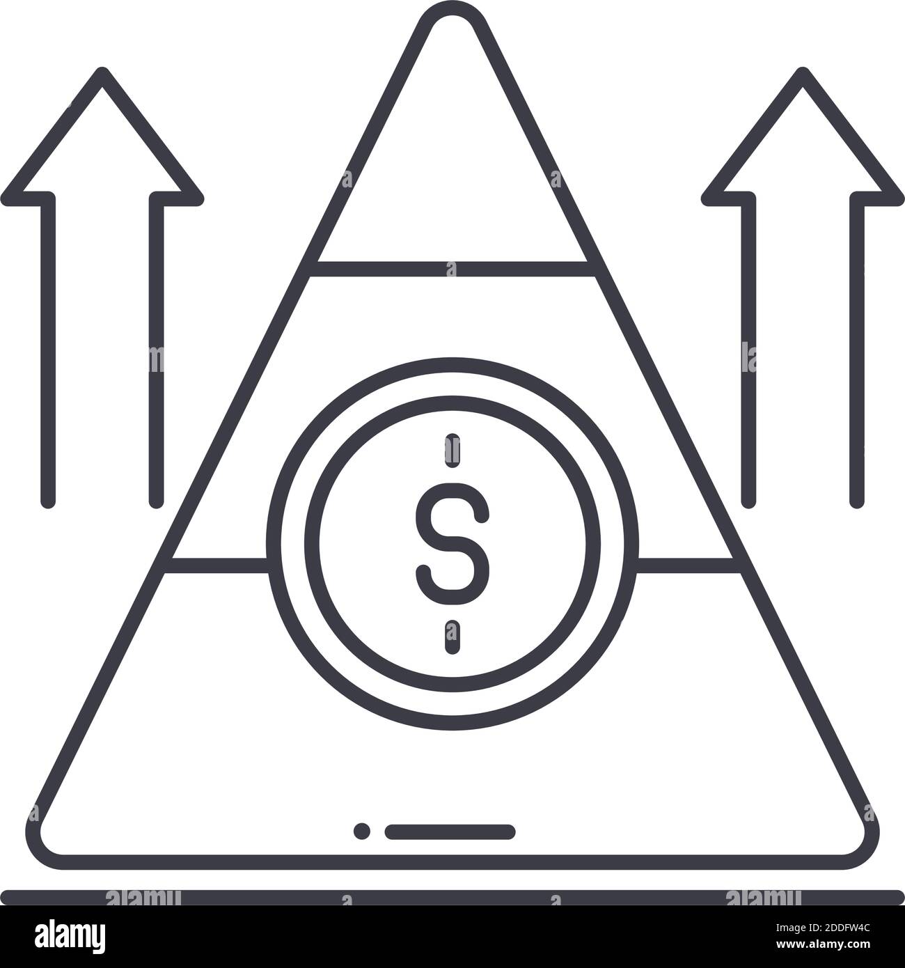 Financial pyramid icon, linear isolated illustration, thin line vector ...