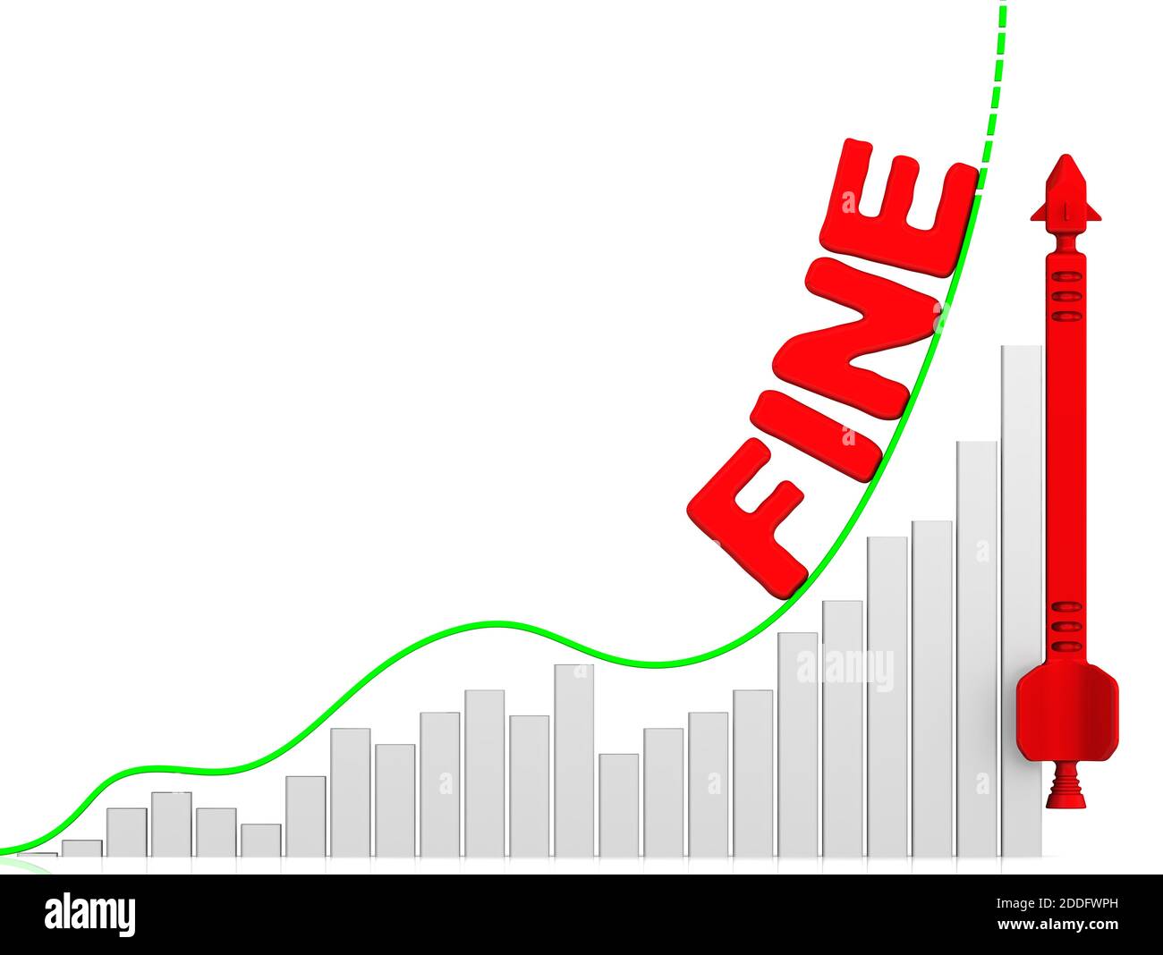 Fine. The growth chart. Graph of rapid growth with red word FINE and ...