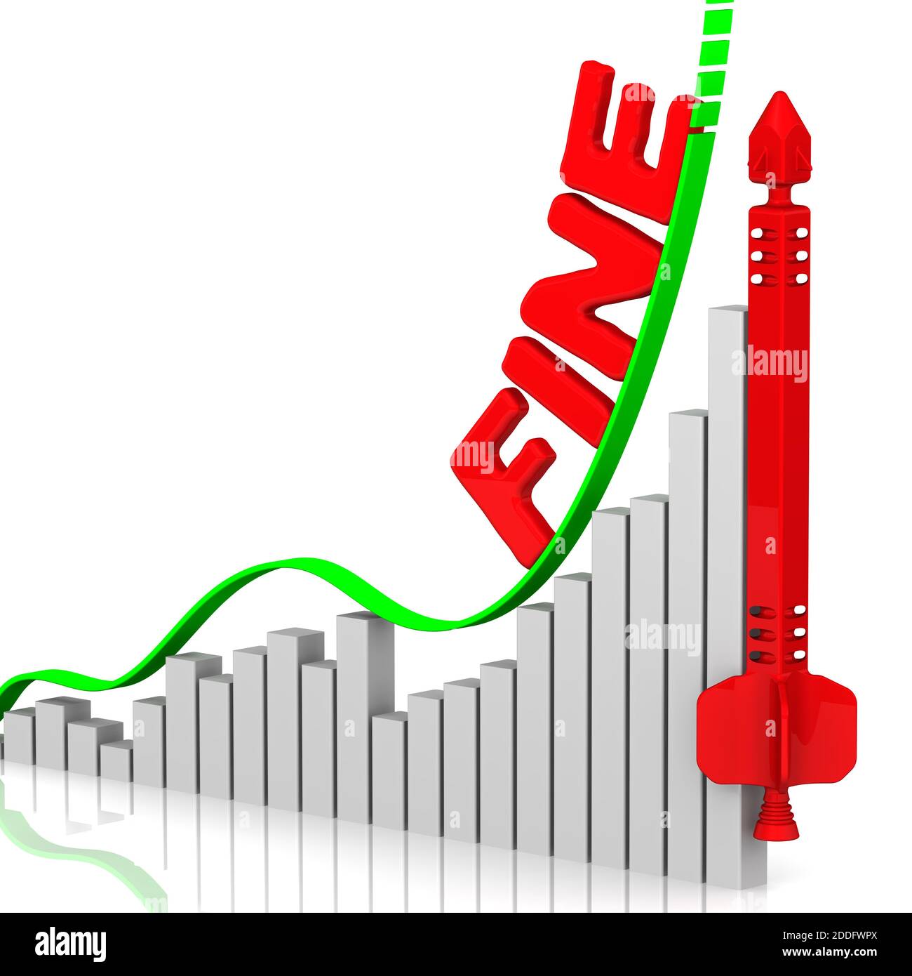 Fine. The growth chart. Graph of rapid growth with red word FINE and ...