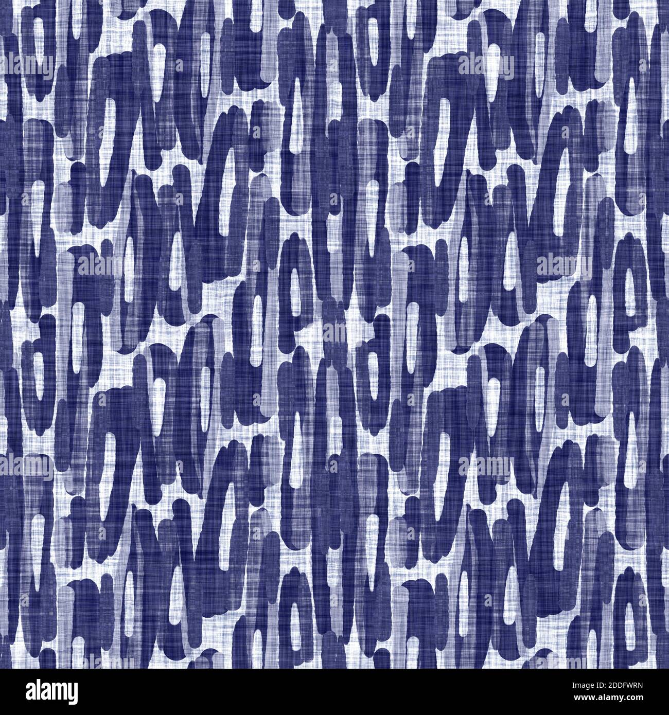 Seamless indigo block print texture. Navy blue woven cotton dyed effect ...