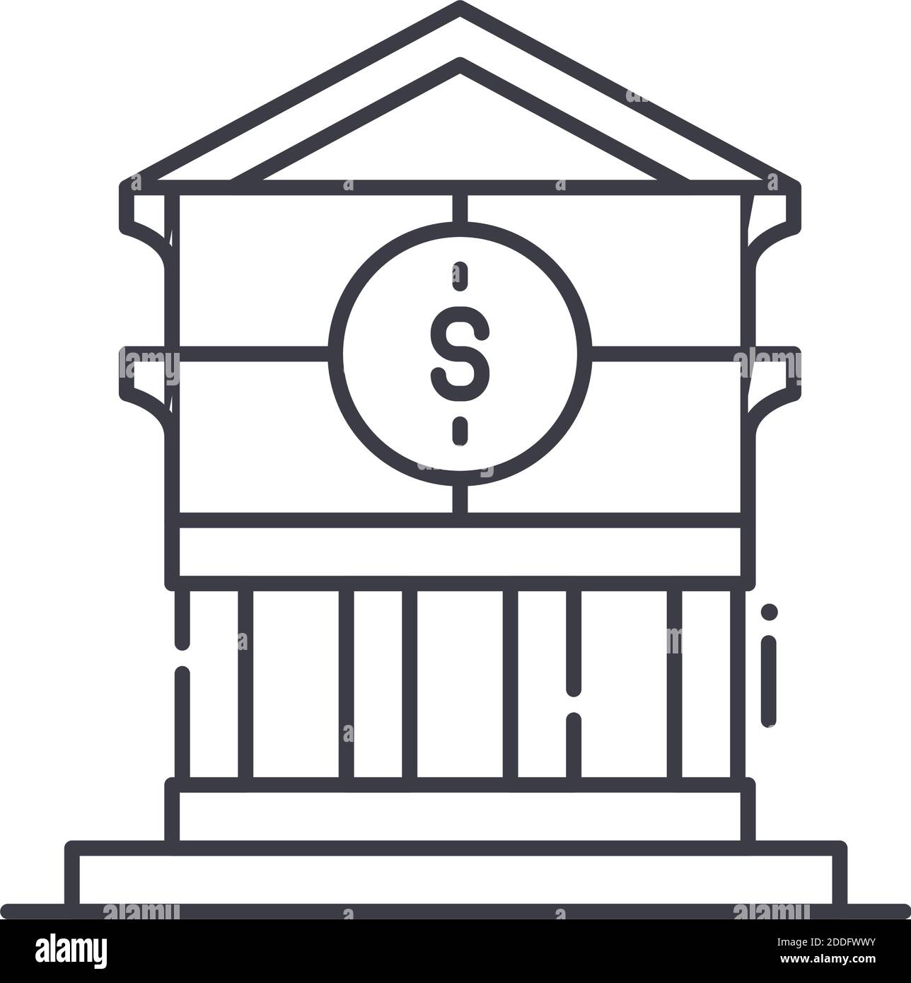 Financial institution icon, linear isolated illustration, thin line ...