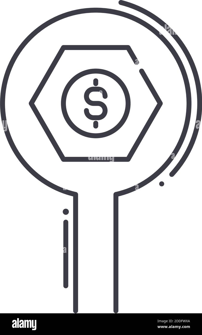 Financial instrument icon, linear isolated illustration, thin line ...