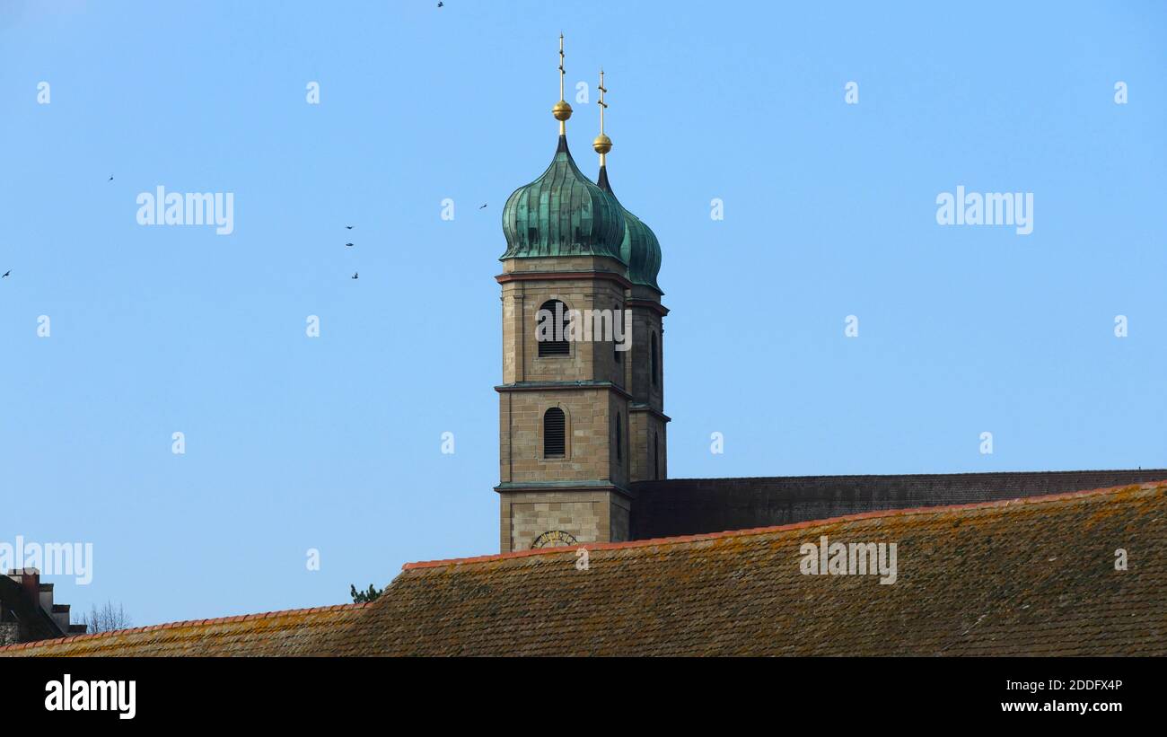Double church towers hi-res stock photography and images - Alamy