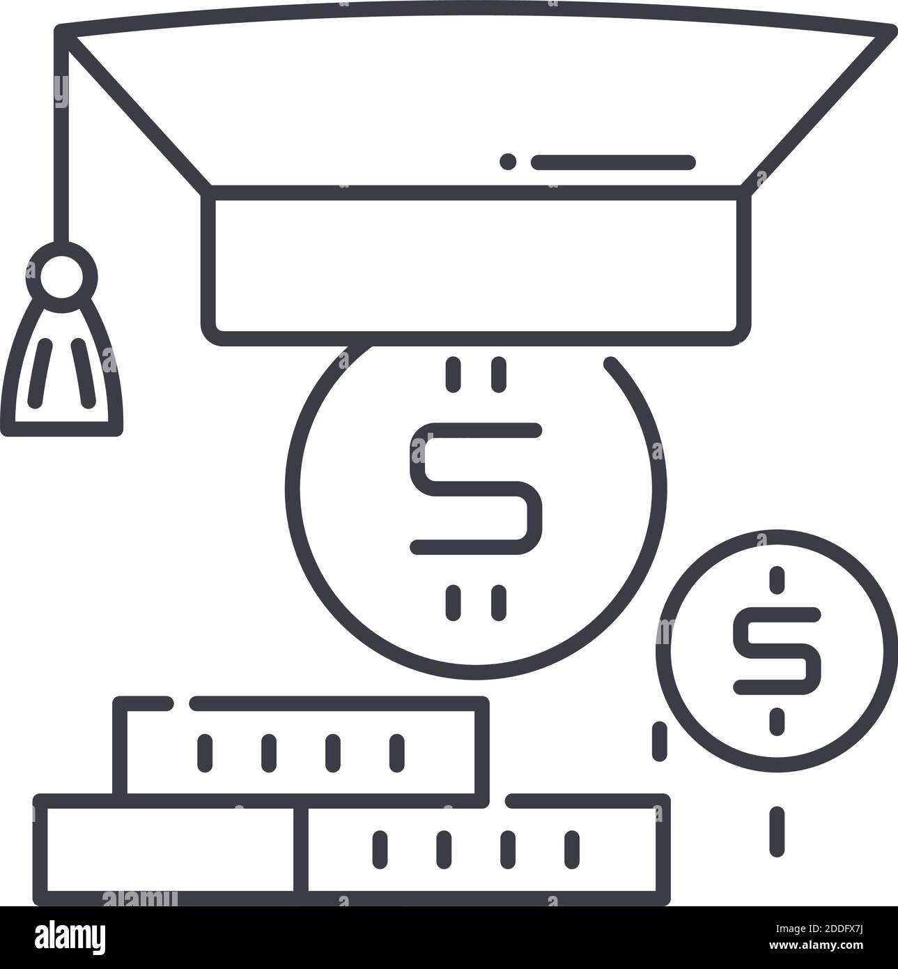 Financial literacy icon, linear isolated illustration, thin line vector ...