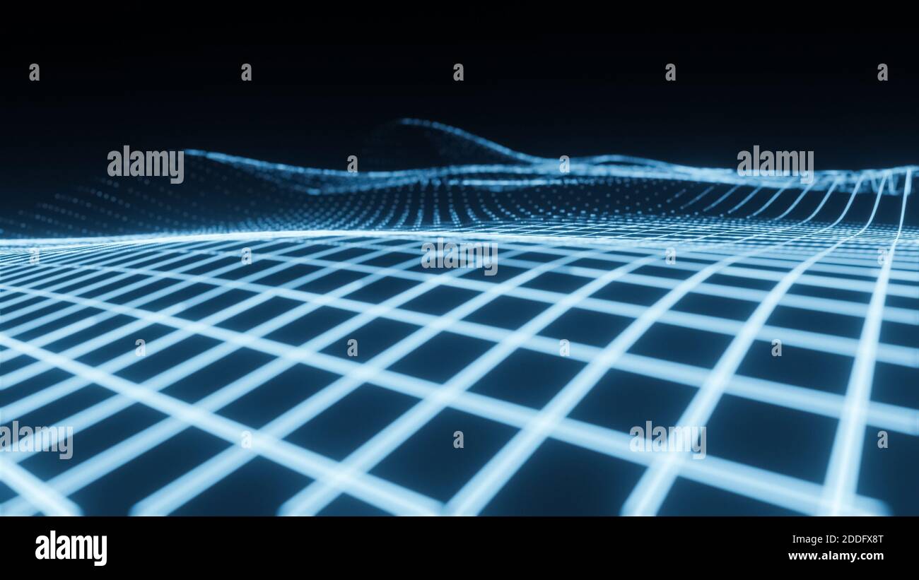 Modern Abstract Grid Or Wireframe Structure Virtual Background Digital Technology Science Or