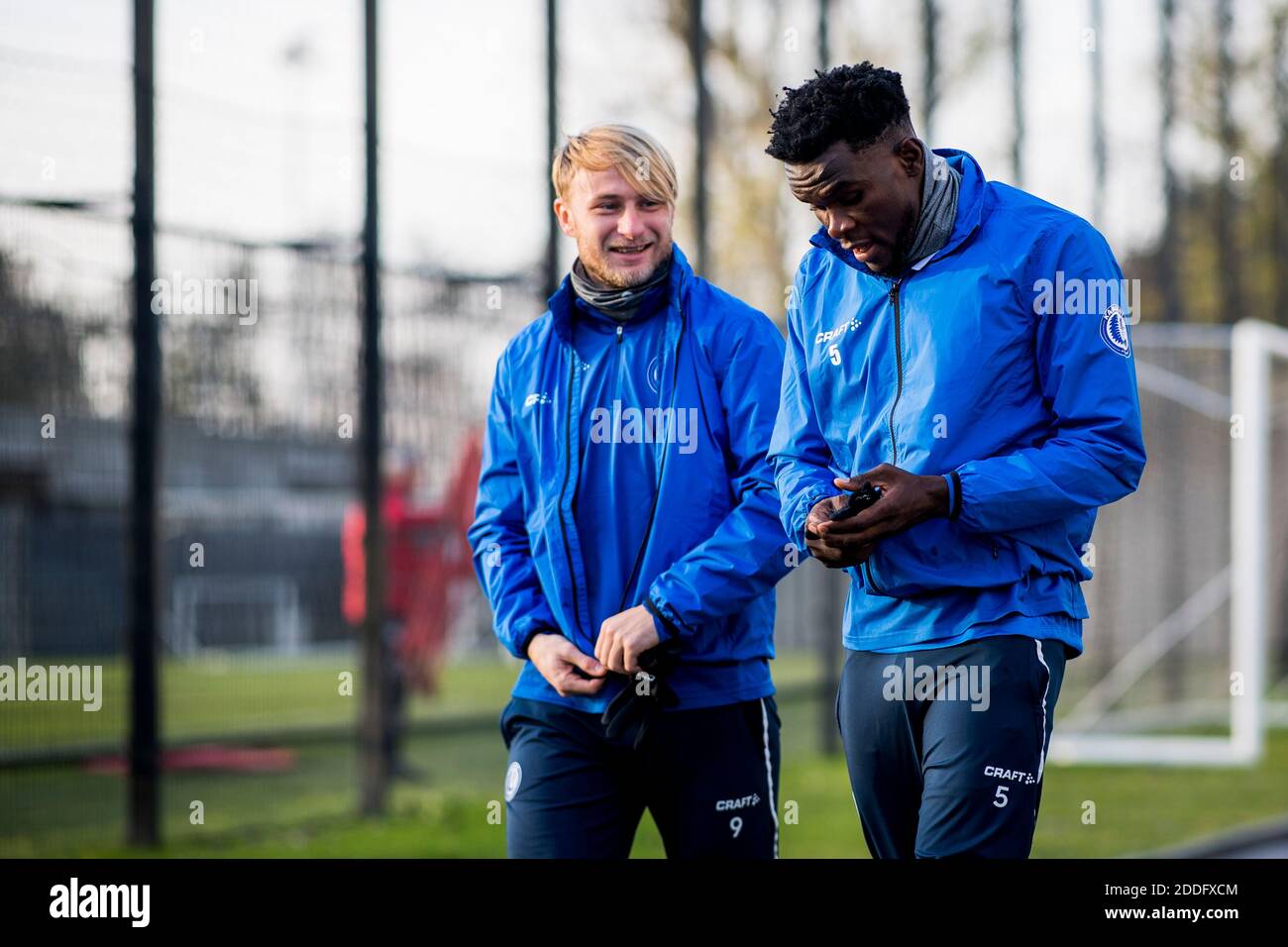 Gent's Roman Bezus and Gent's Michael Ngadeu Ngadjui pictured at a ...