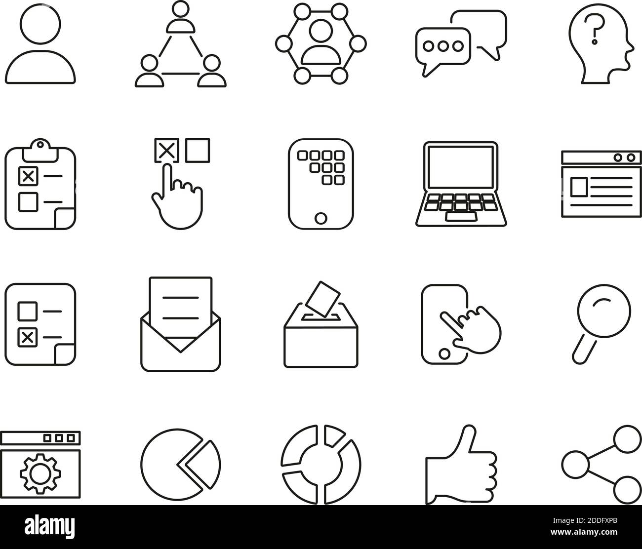 Tablet online survey icon Cut Out Stock Images & Pictures - Alamy