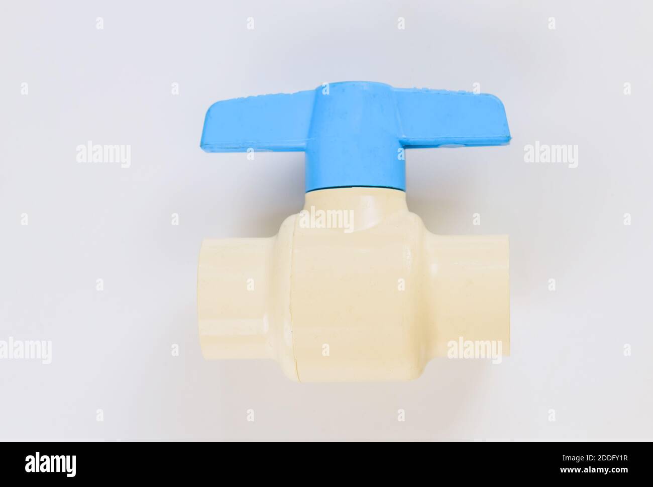 Connecting with close up blue PVC plastic valve for supply water ...