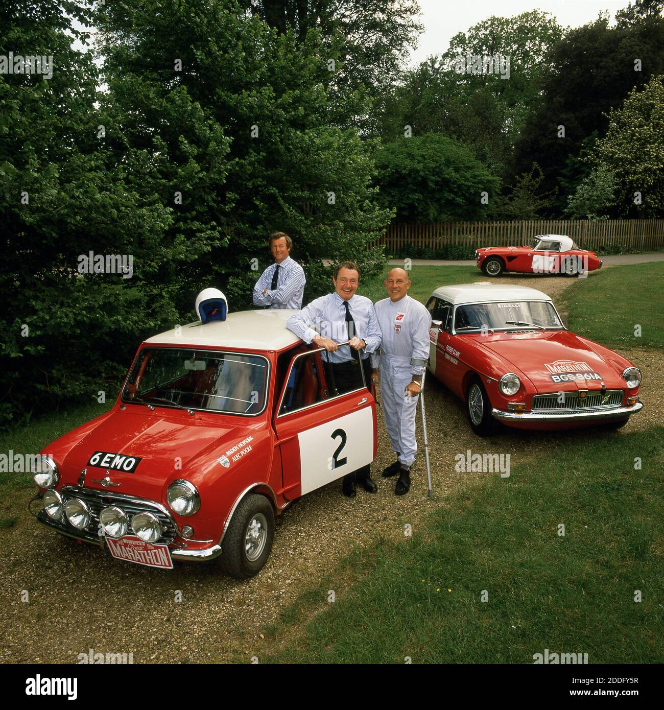 1990 Classic Marathon. Sir Stirling Moss, Paddy Hopkirk, and Alec Poole ...