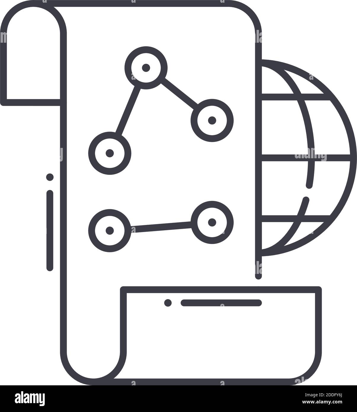Financial data icon, linear isolated illustration, thin line vector ...