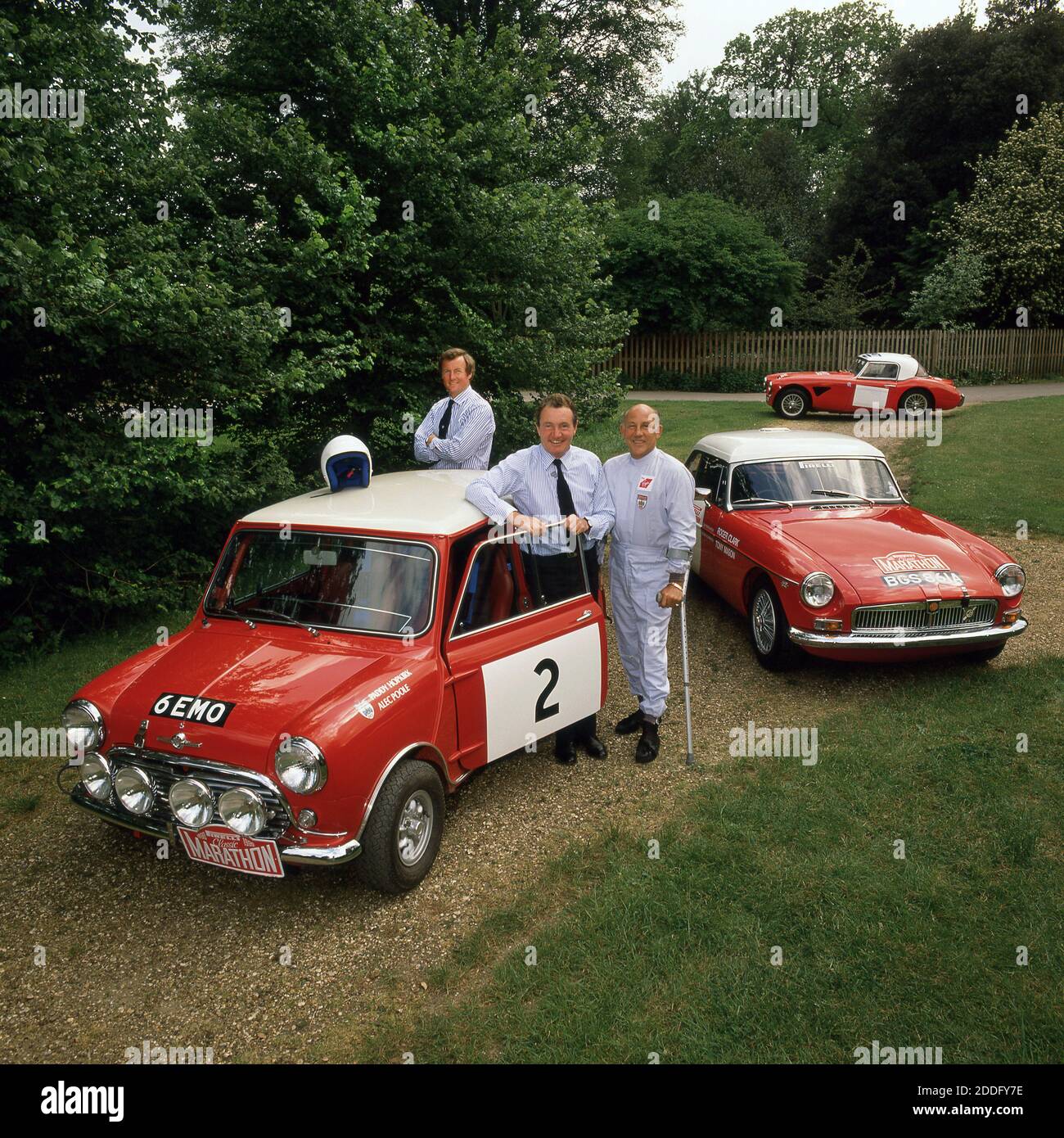 1990 Classic Marathon. Sir Stirling Moss, Paddy Hopkirk, and Alec Poole ...