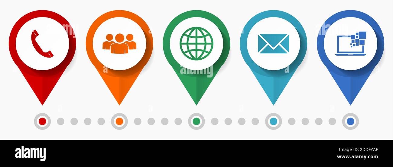 Set of flat design internet concept vector icons Stock Vector Image ...