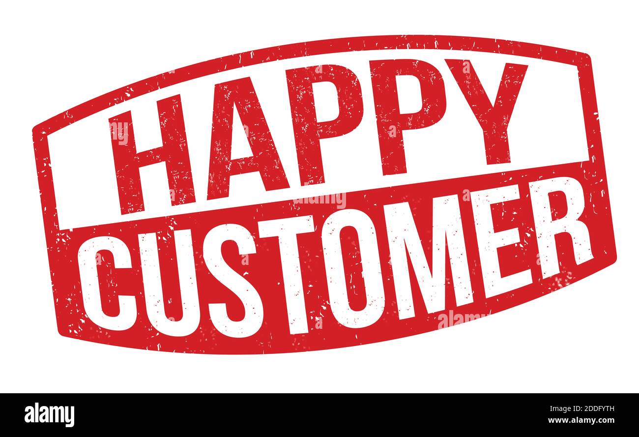 Happy customer grunge rubber stamp on white background, vector ...