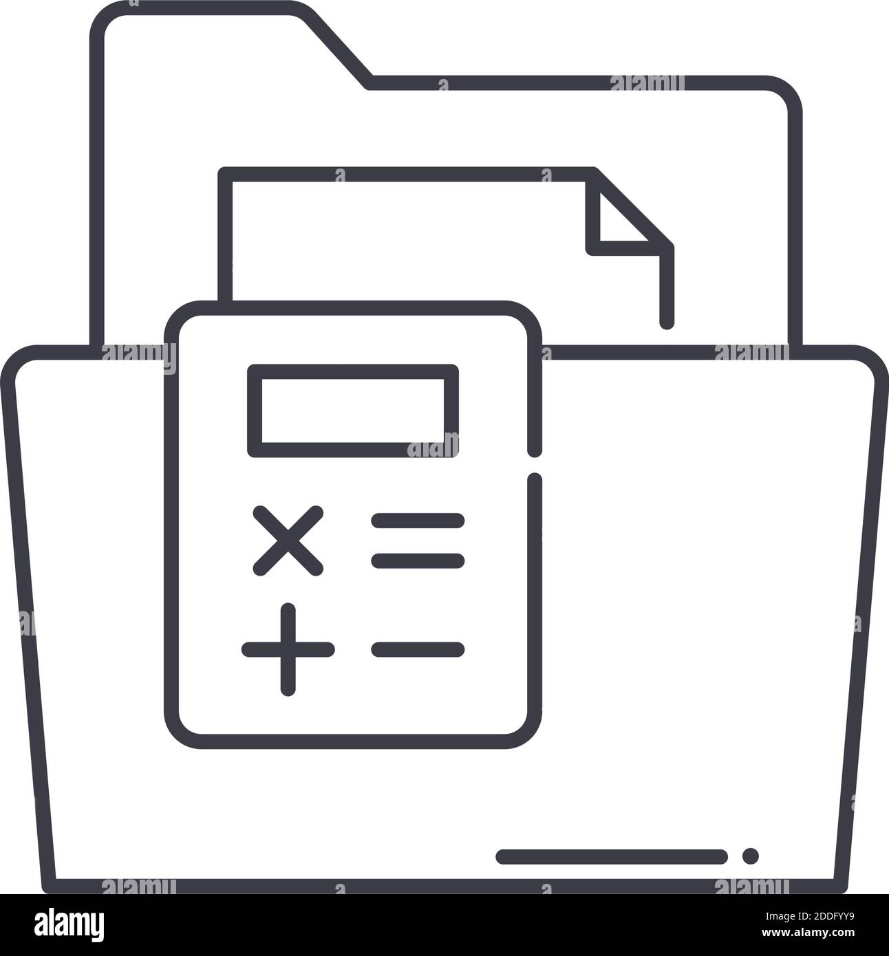 Financial accounting icon, linear isolated illustration, thin line ...