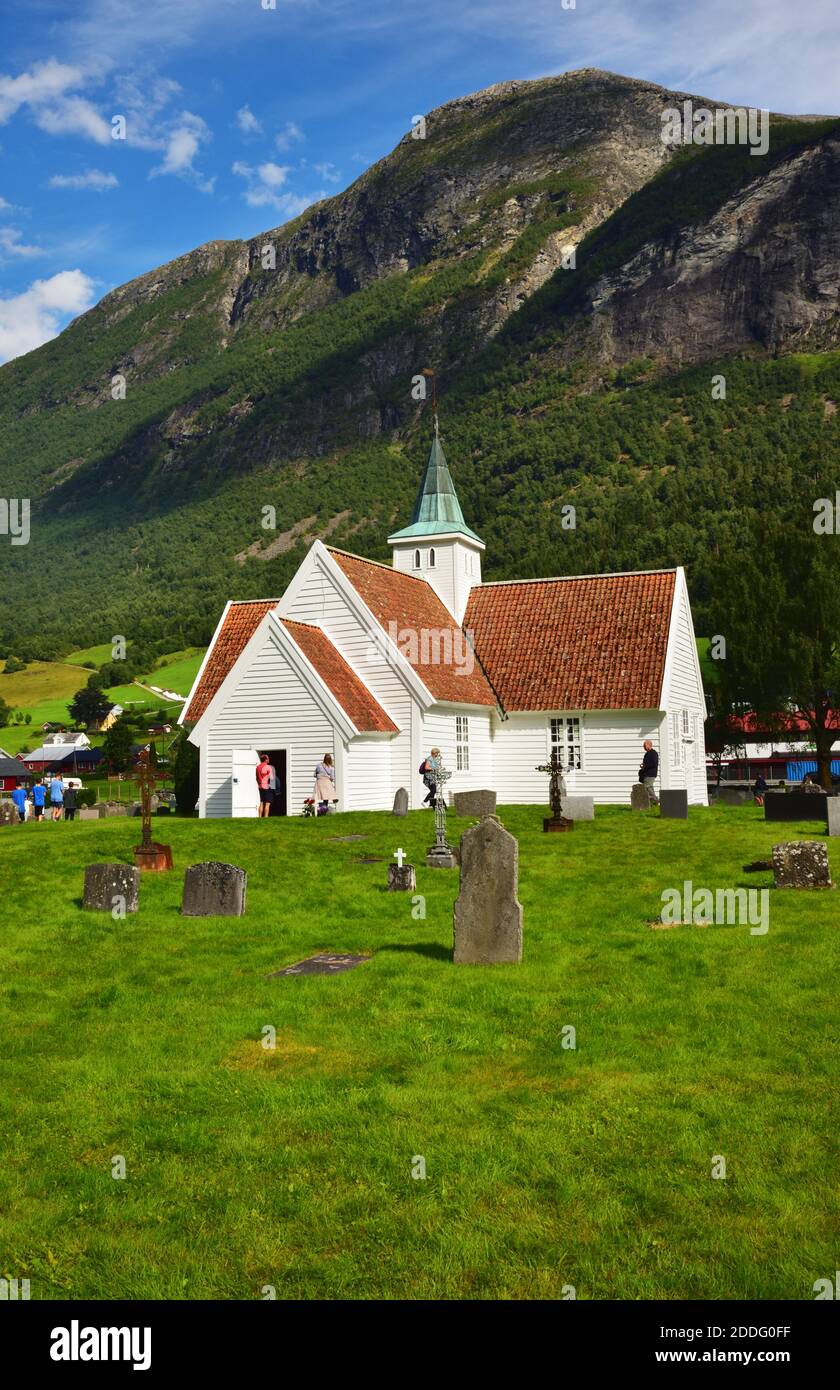 The Old Church in Olden, Norway, which was replaced by the New Church ...