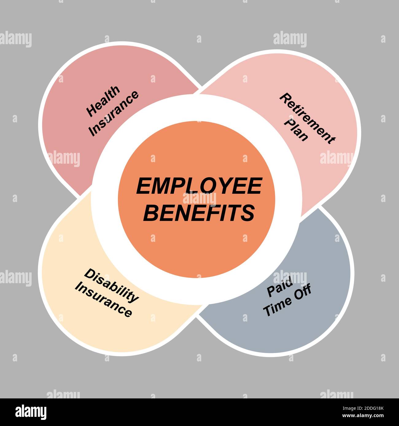 Diagram of Employee Benefits with keywords. EPS 10 - isolated on gray ...