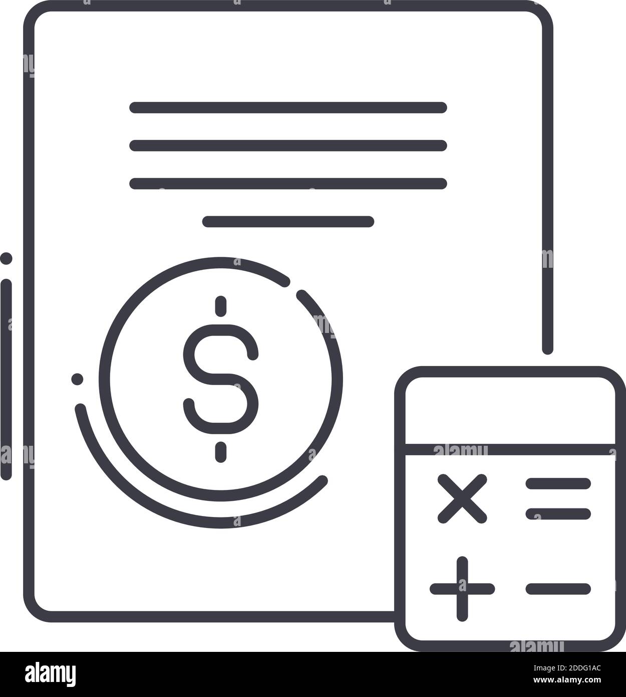 Financial accounting system icon, linear isolated illustration, thin ...