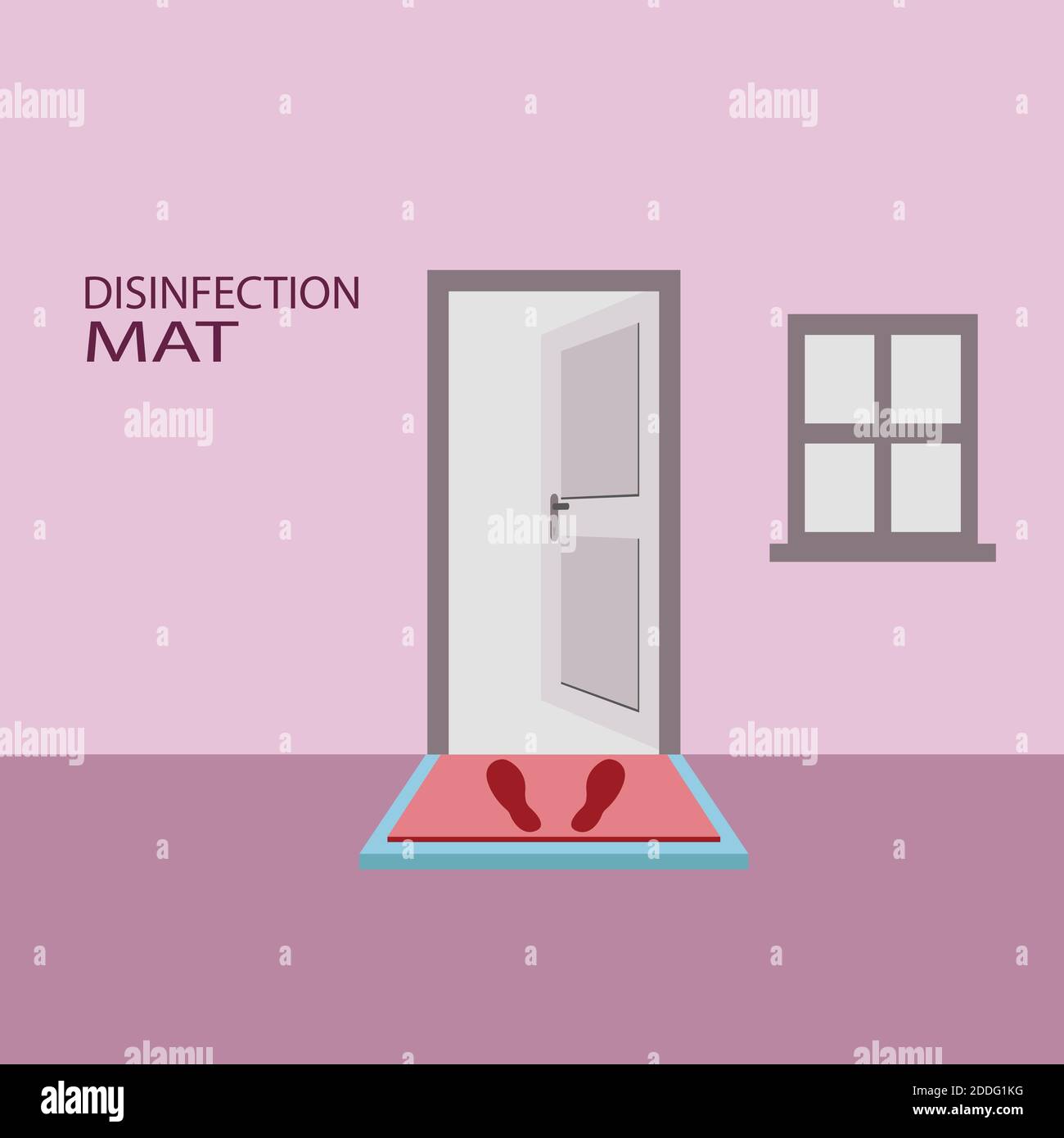 Sanitary mat. Disinfection mat icon. Disinfectant for shoes or foot ...