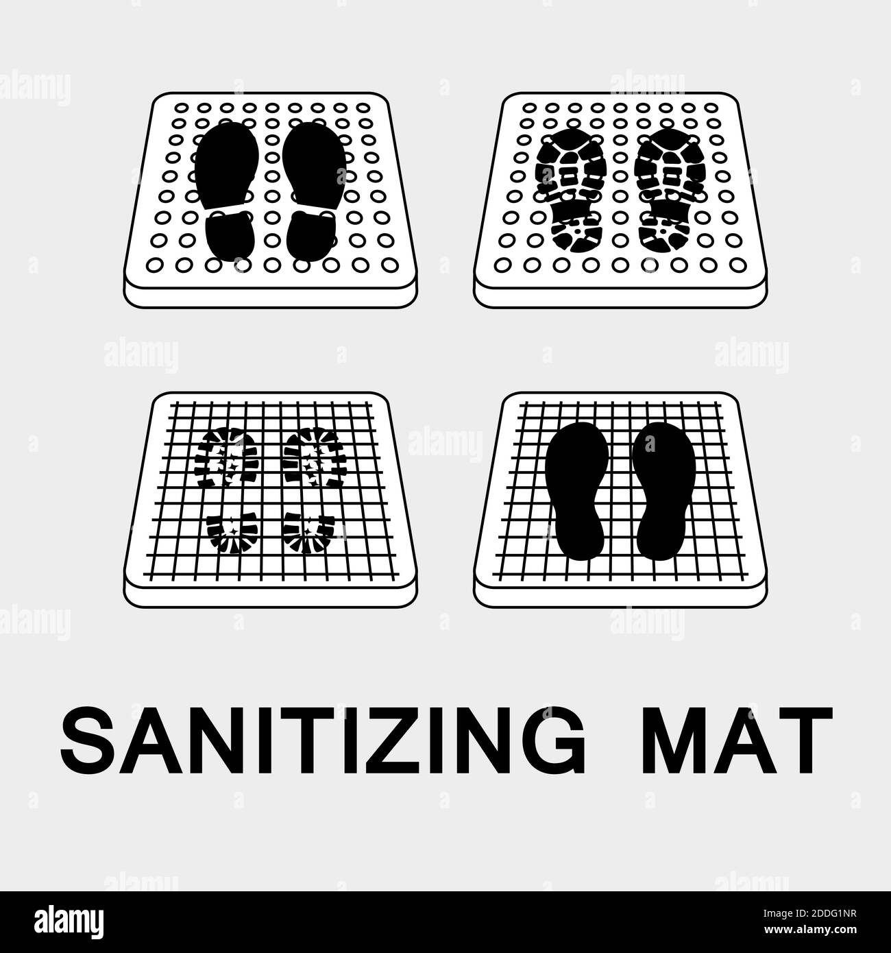 Sanitary mat. Disinfection mat icon. Disinfectant for shoes or foot ...