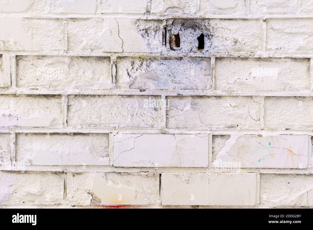 Old Vintage white Brick wall with a Sprinkle of white stucco background ...