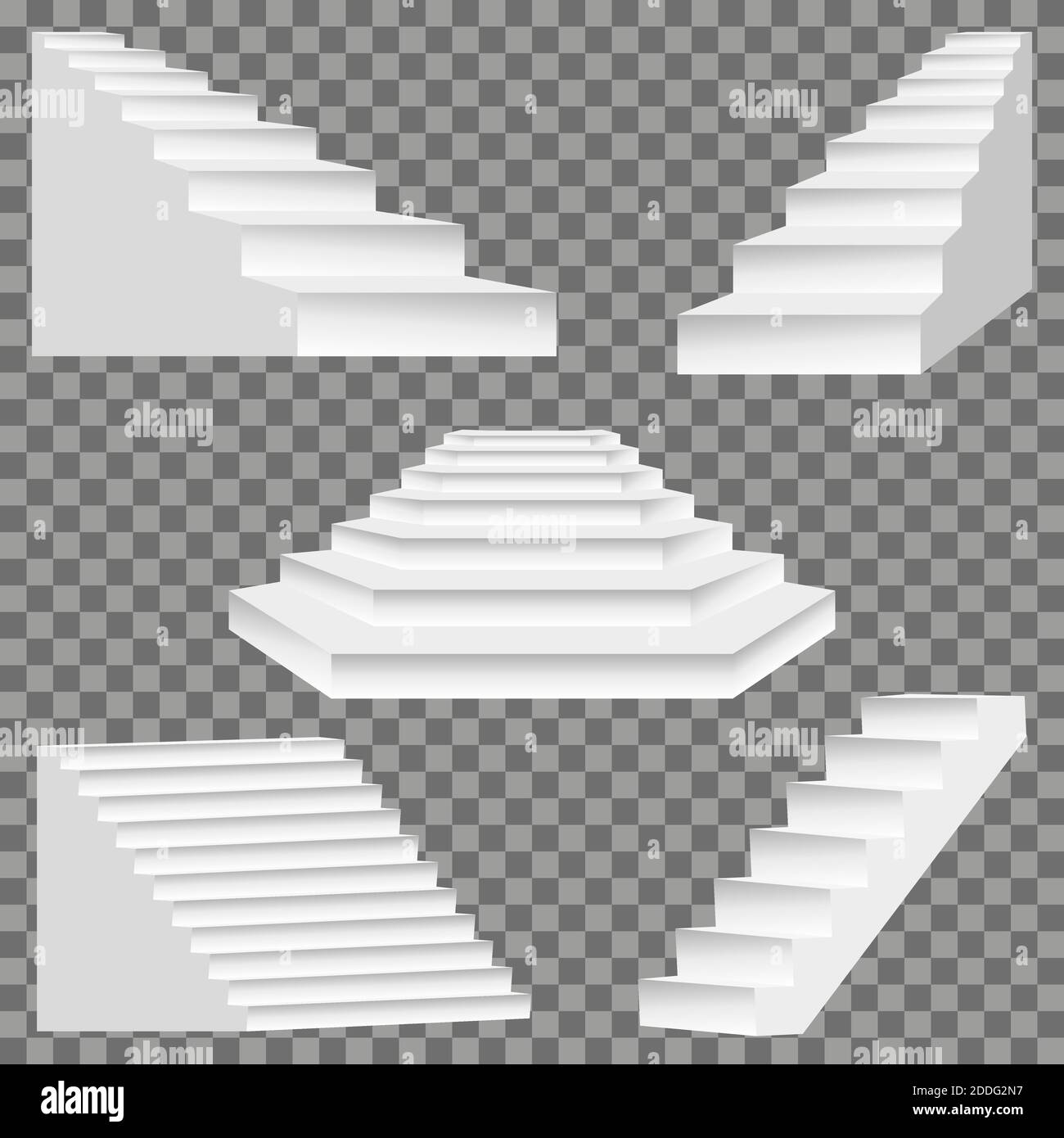 Architectural white stairs. Stairs image isolated on transparent ...