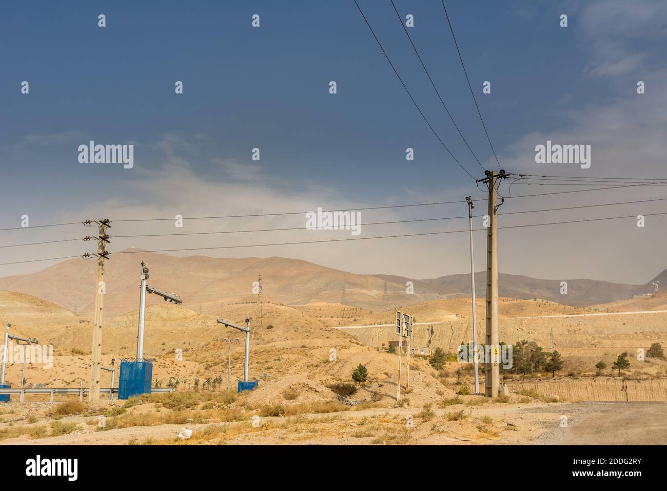 Electricity lines outside of the Tehran City, Iran Stock Photo - Alamy