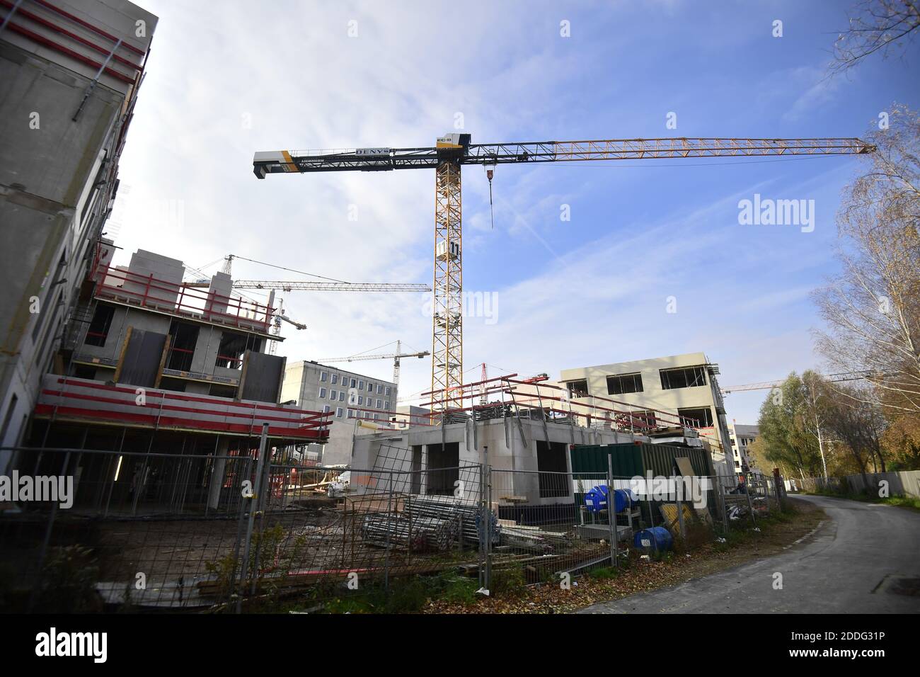 Illustration shows the construction site of a new large 'prison village ...