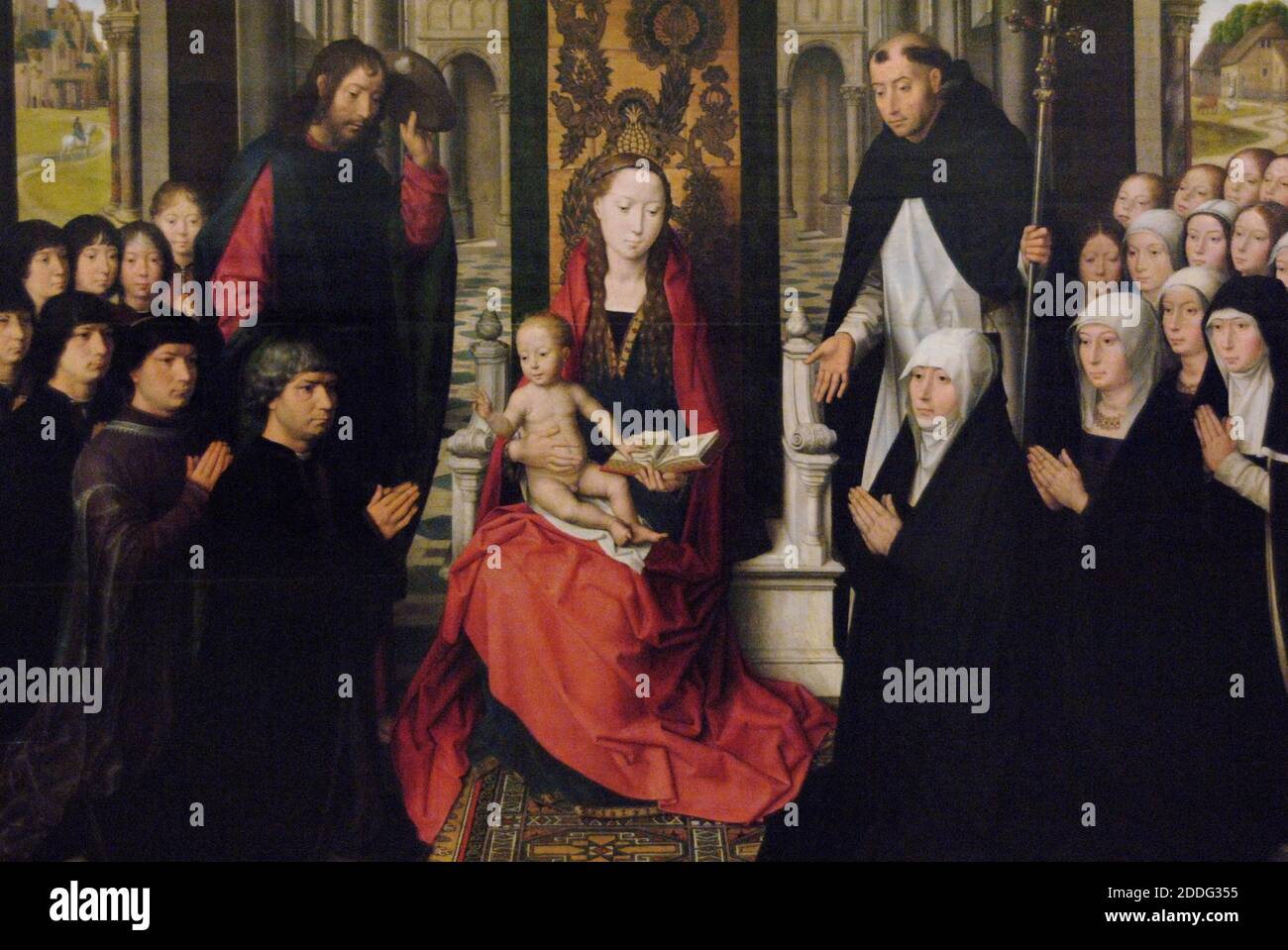 Hans Memling (ca.1435-1494). Netherlandish painter. Bruges school. The Virgin and Child with ...